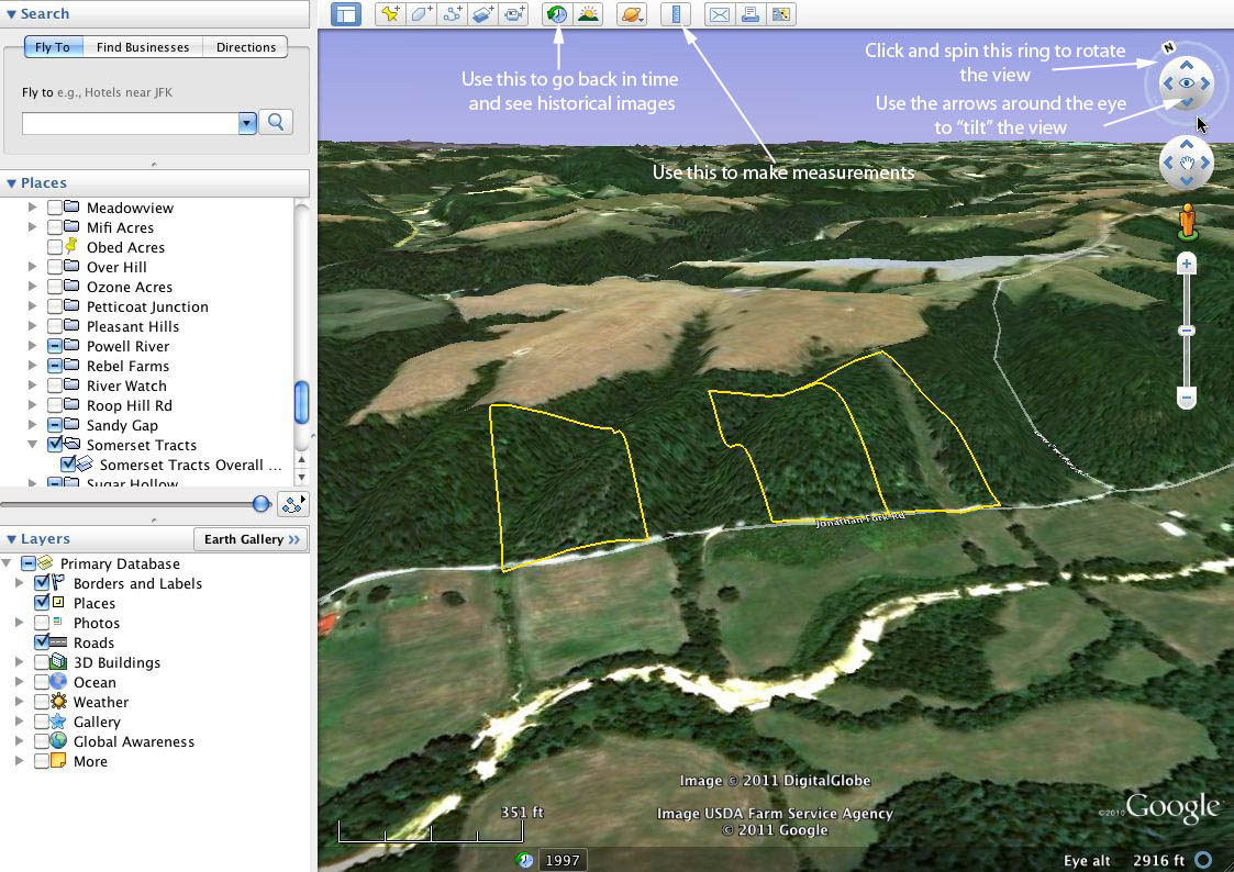 How to use Google Earth for buying land.